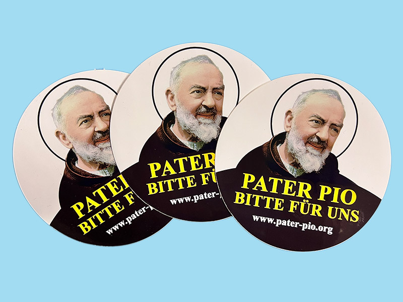 Aufkleber Pater Pio – Auf den Spuren von Pater Pio